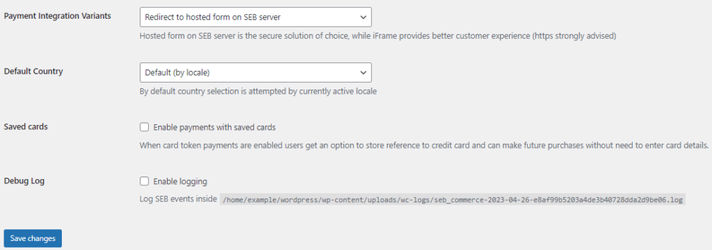 WooCommerce extension - SEB Merchant Support
